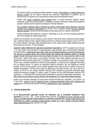 Postavenie svedka v trestnom práve | PDF