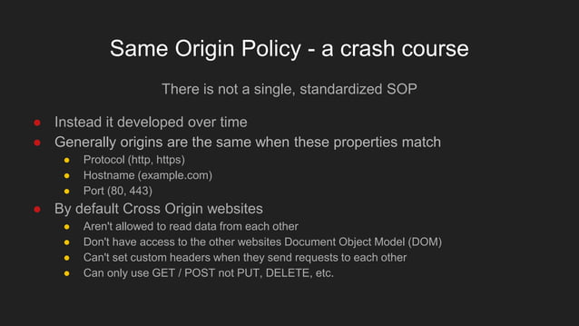 Same Origin Policy Sop Ppt 