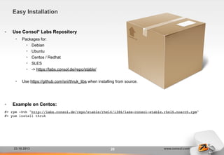 OSMC 2013 | Thruk - Monitoring GUI by Sven Nierlein | PPT