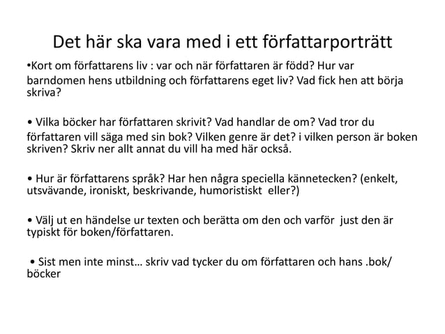 Svenska 8 c vecka 40 | PPT