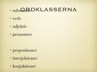 Svenska Grammatik | PPT