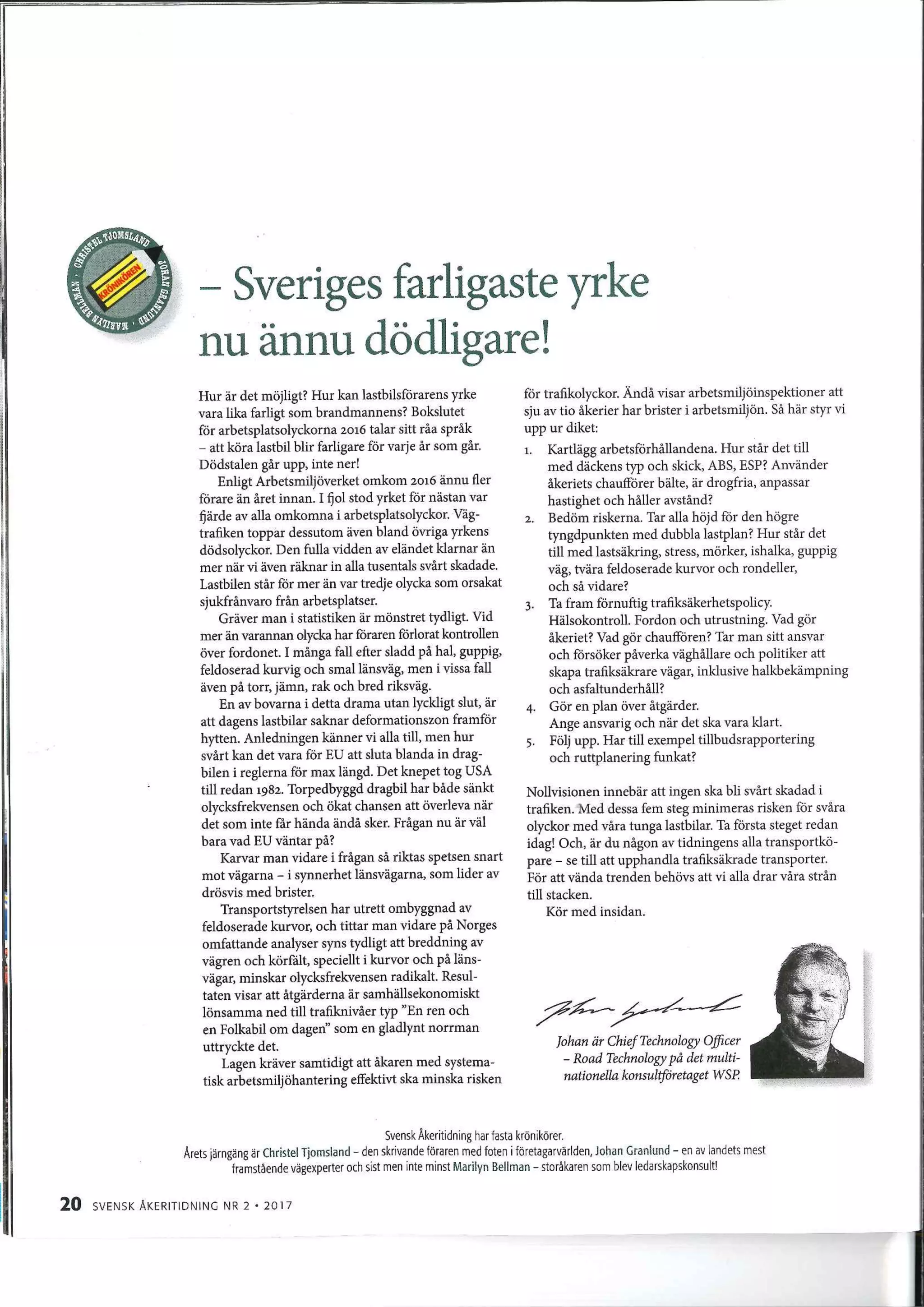 Sveriges farligaste yrke nu ännu dödligare! | PDF