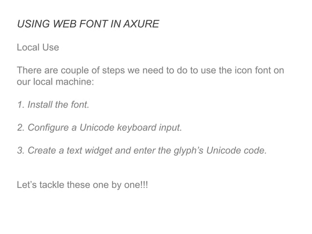 Building Axure Icon Widget Libraries Using Web Fonts | PPTX | Web Design and HTML | Internet