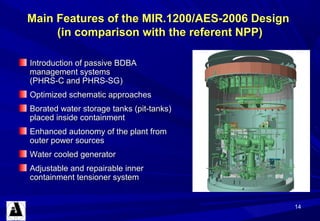 Key Features of MIR.1200 (AES-2006) design and current stage of ...