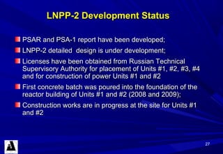 Key Features of MIR.1200 (AES-2006) design and current stage of ...