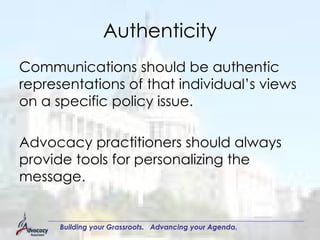 Ethics in Grassroots (Vance) | PPT