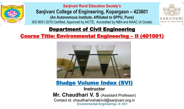 Sludge Volume Index (SVI) | PPTX