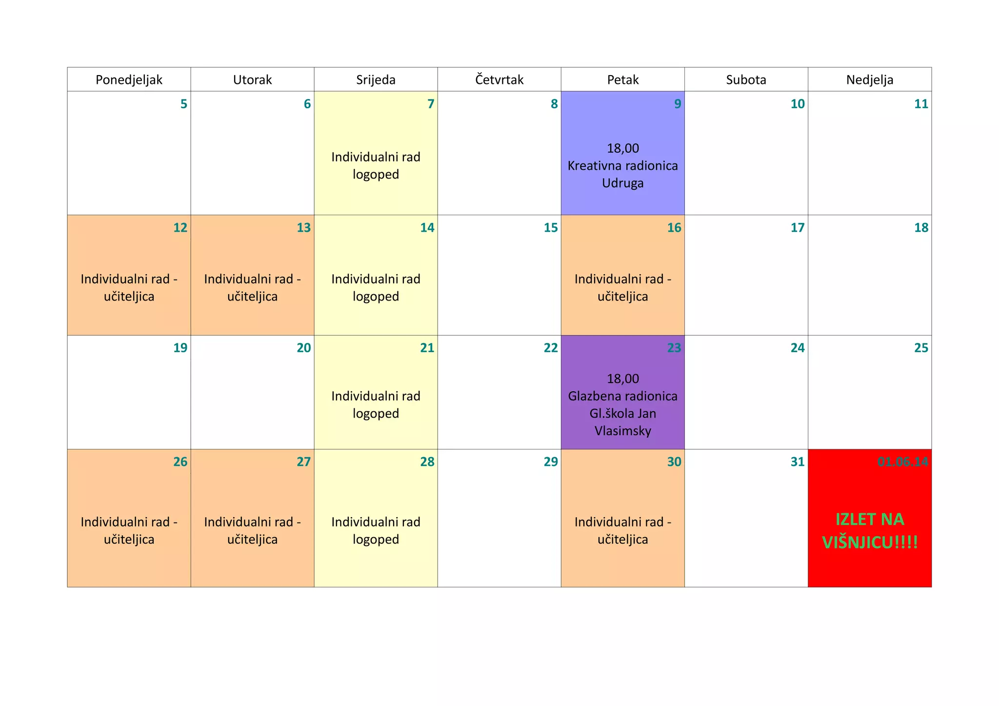 Svibanj plan rada | PDF