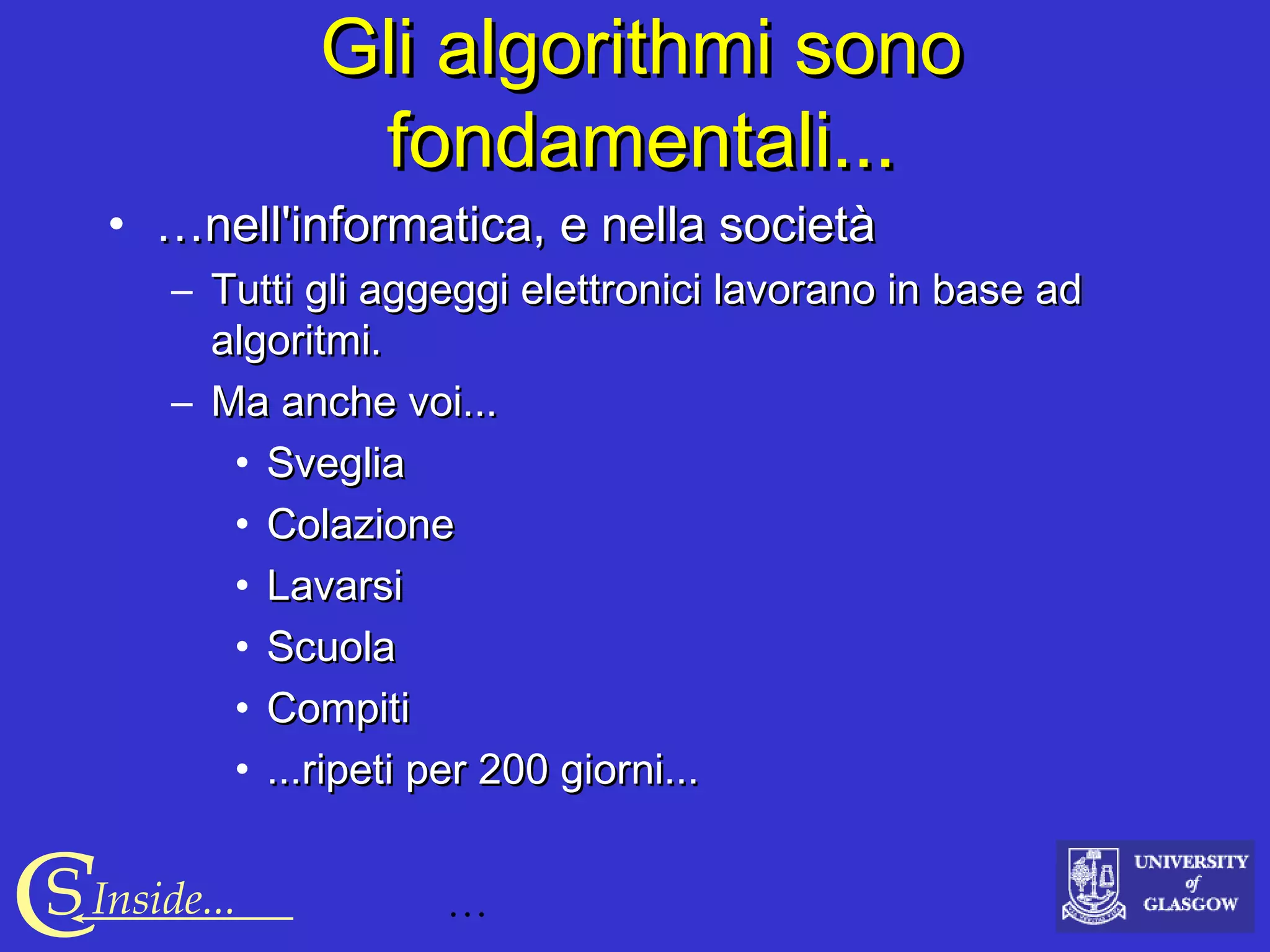 Sviluppo degli algoritmi | PPT