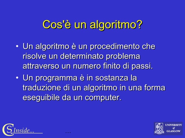 Sviluppo degli algoritmi | PPT