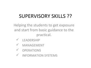 supervisory skill | PPT