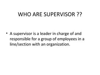 supervisory skill | PPT