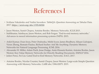 Memory Networks for Question Answering on Tabular Data | PDF | Databases | Computer Software and ...