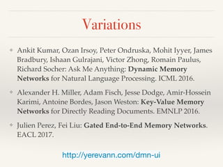 Grammarly Meetup: Memory Networks for Question Answering on Tabular ...