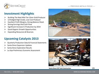 SilverCrest Mines | Corporate Presentation | October 2013 | PPTX