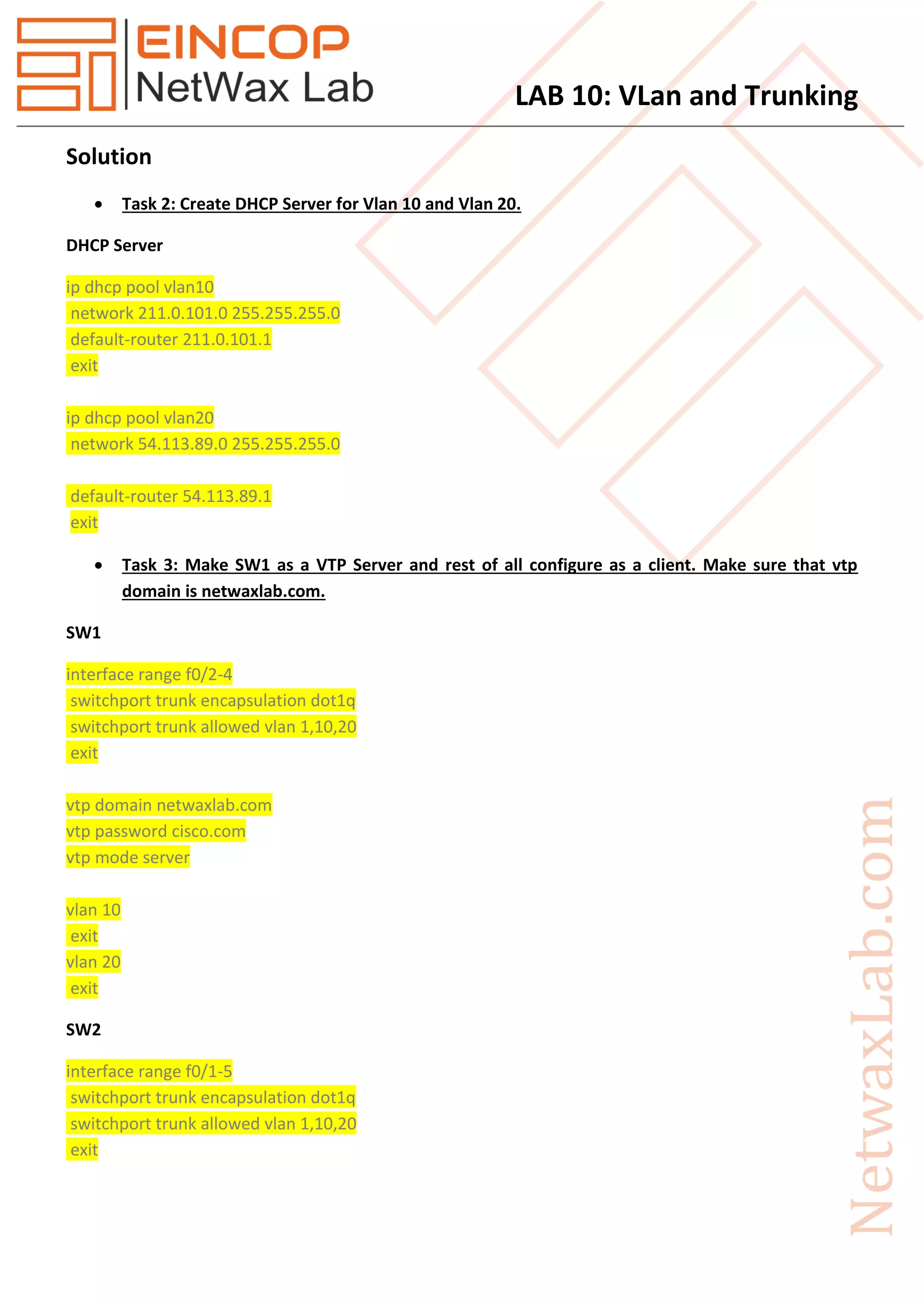 Nxll10 v lan and trunking | PDF