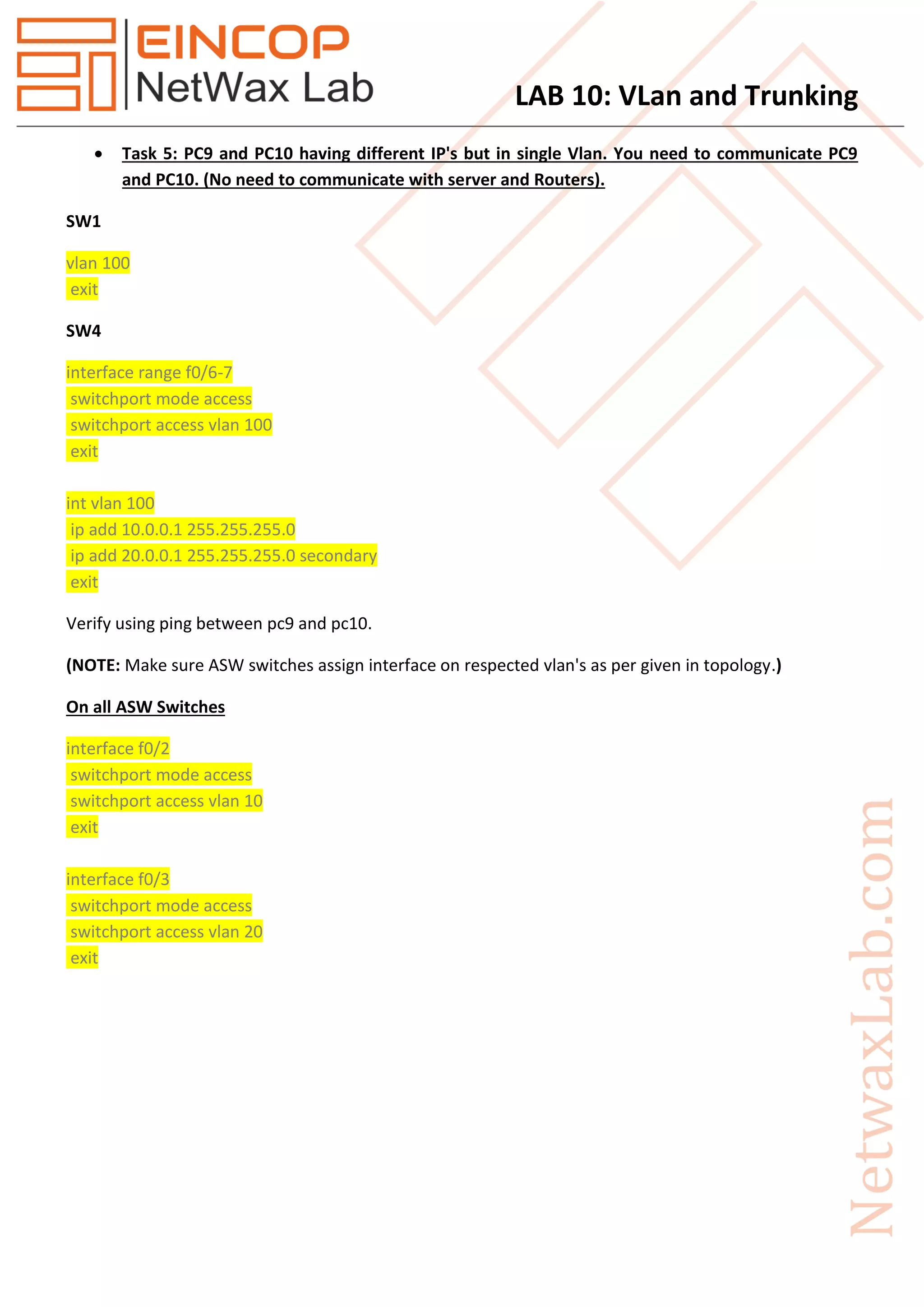 Nxll10 v lan and trunking | PDF