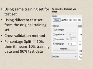Support Vector Machine(SVM) with Iris and Mushroom Dataset | PPTX