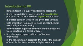 Support Vector machine(SVM) and Random Forest | PPTX