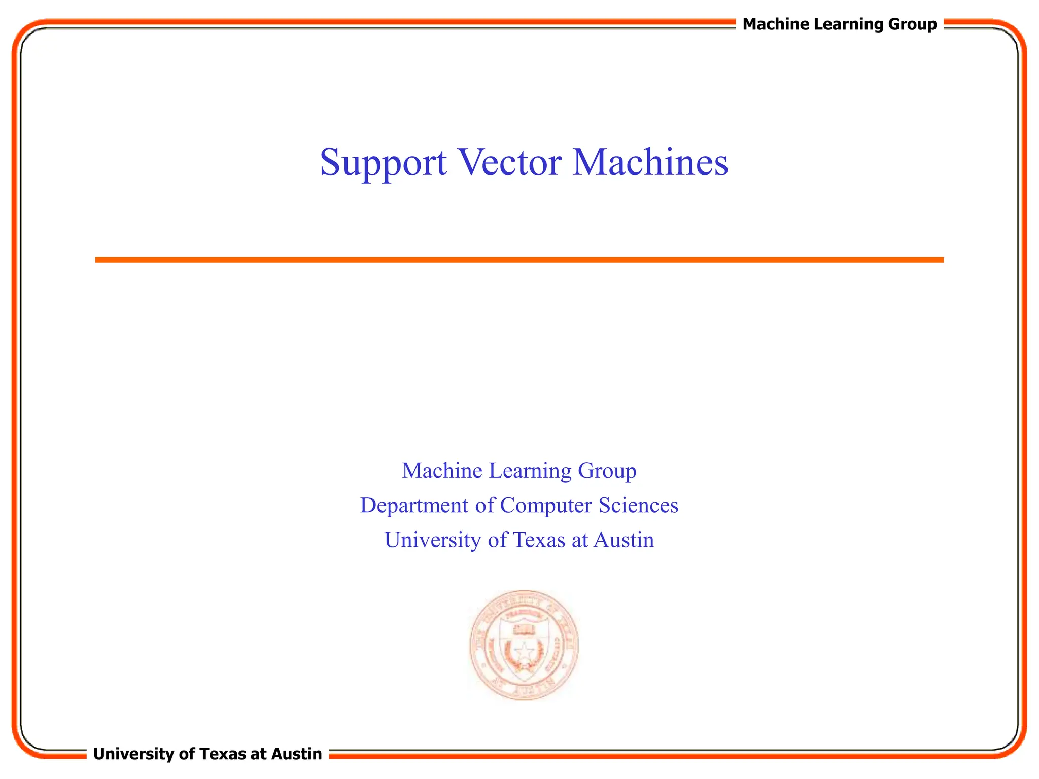Support Vector Machine Algorithm In Machine Learning Ppt