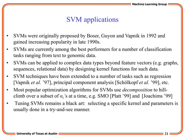 Support Vector Machine Algorithm In Machine Learning Ppt