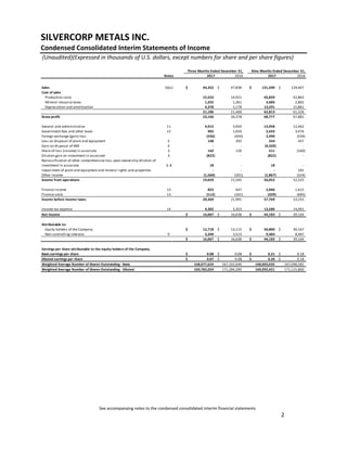 Silvercorp Metals Financial Statement | PDF