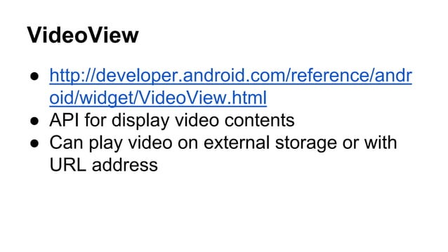 Android video player | PPTX | Computing | Technology & Computing