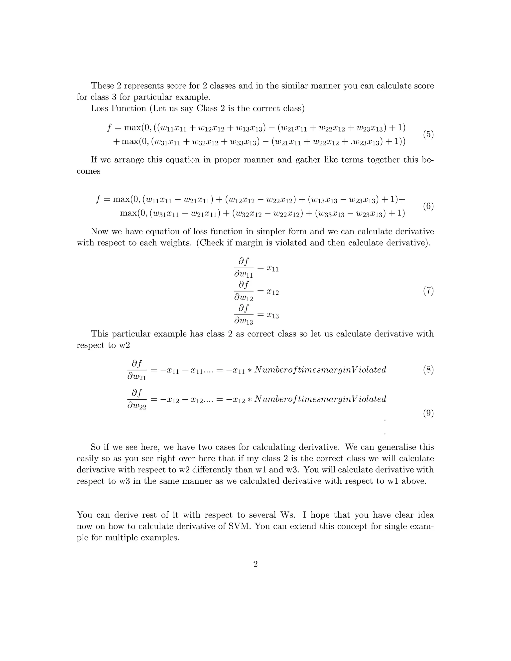 Support Vector Machine Derivative | PDF