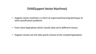 Support Vector Machines: Optimal Hyperplane for Classification and Regression | PDF | Technology ...
