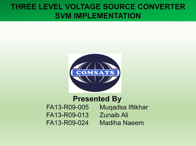 SVM Simulation for three level inverter | PPTX