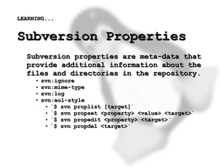 Subversion: A Getting Started Presentation | PPT