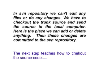 How to setup Svn in system | PPT