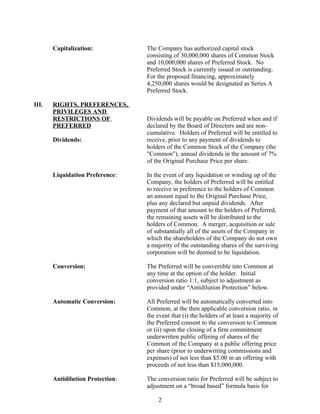 Sample Silicon Valley Series A Term Sheet from DLA Piper [SVNewTech] | DOC