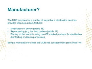 MDR aspects for the sterilisation industry | PPT
