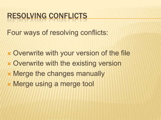 Getting Started With Subversion | PPTX | Operating Systems | Computer Software and Applications