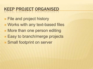 Getting Started With Subversion | PPTX | Operating Systems | Computer Software and Applications
