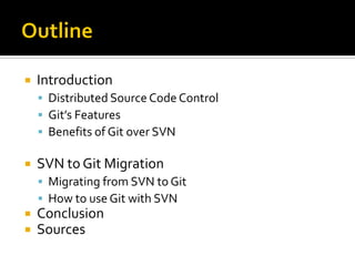 Subversion to Git Migration | PPT