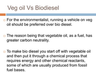 Effect of Vegetable Oils on Engine | PPTX