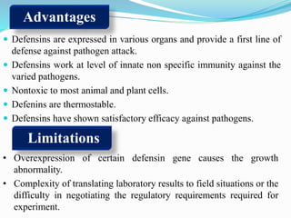 Defensins: Antimicrobial peptide for the host plant resistance | PPTX