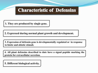 Defensins: Antimicrobial peptide for the host plant resistance | PPTX