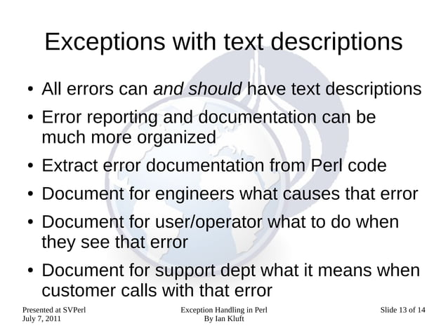 Exception Handling in Perl | PPT