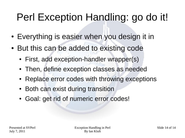 Exception Handling in Perl | PPT