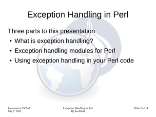 Exception Handling in Perl | PPT