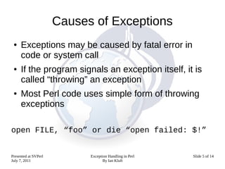 Exception Handling in Perl | PPT