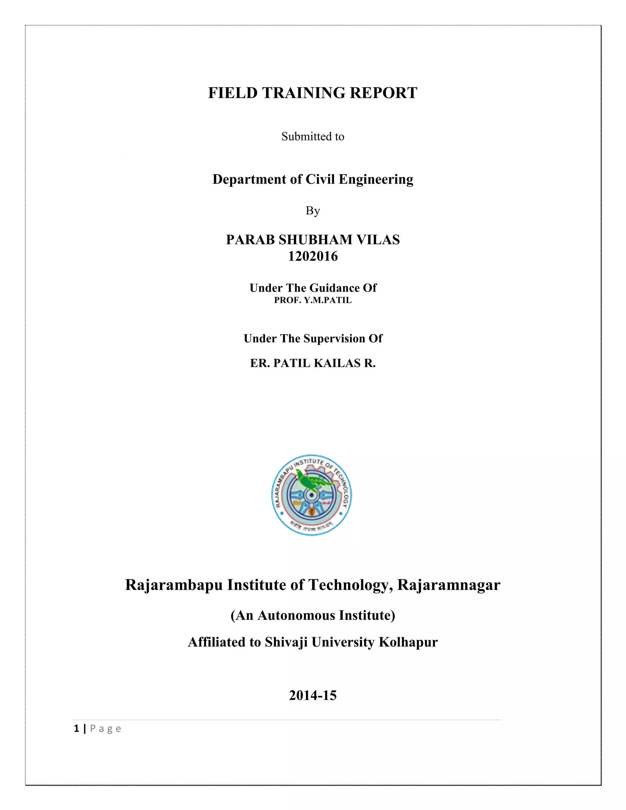 Svp field training report final | PDF