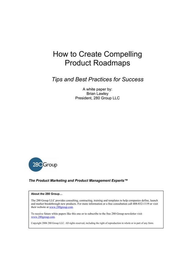 How to Create Compelling Product Roadmaps | PDF