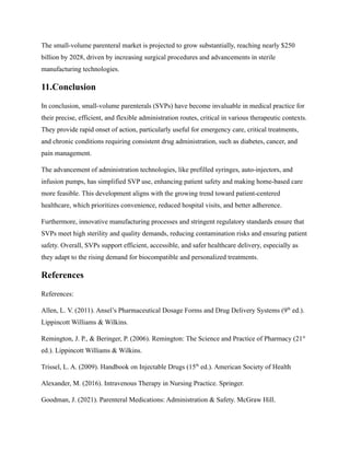 Small Volume parenterals and Their Administration in Practice By ...