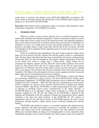 Svpwm based 3 level statcom for reactive power management under line-line | PDF