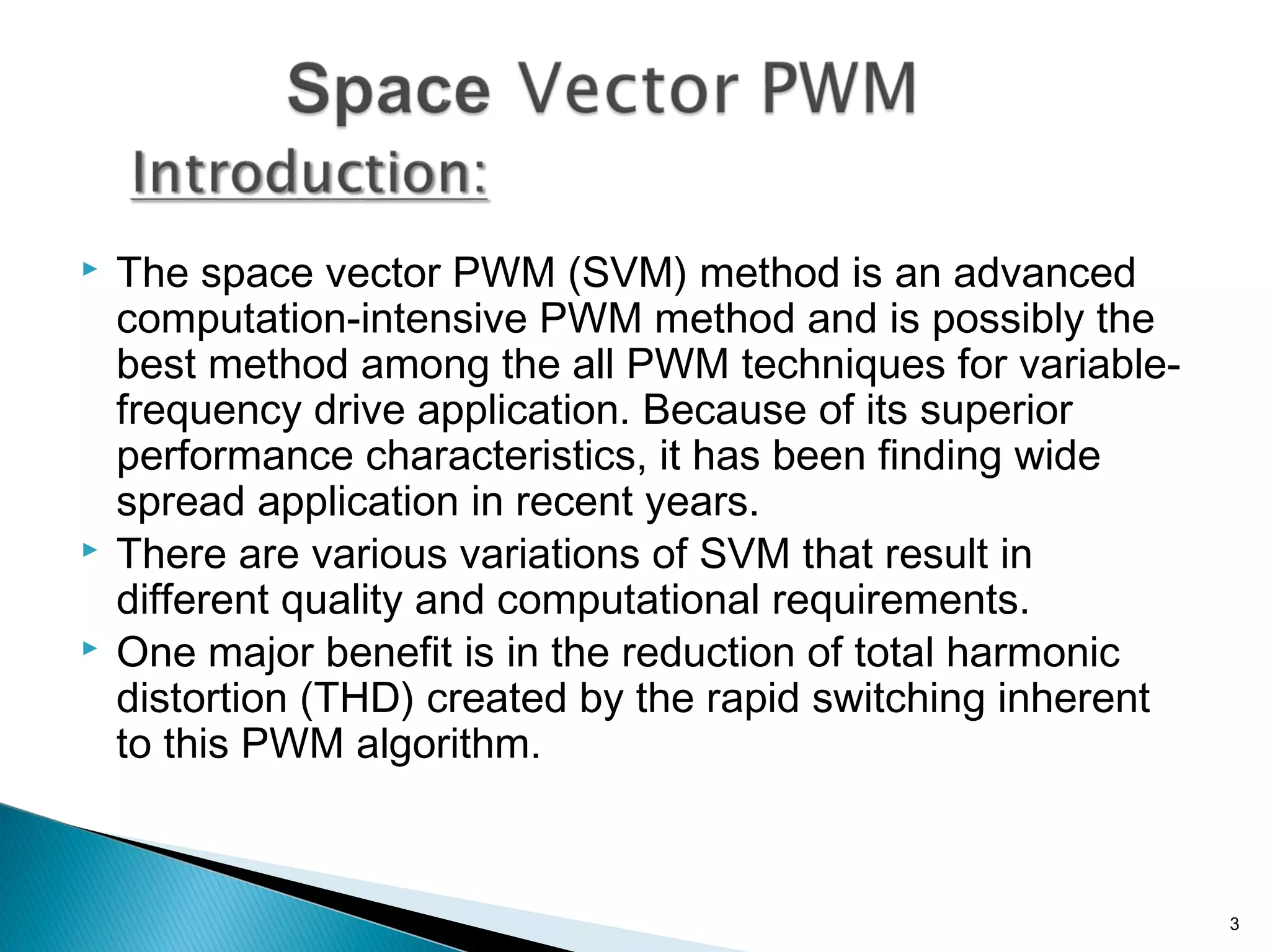 Space Vector Modulation(SVM) Technique for PWM Inverter | PPT