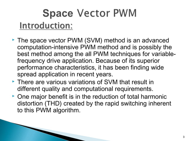 Space Vector Modulation(SVM) Technique for PWM Inverter | PPT ...